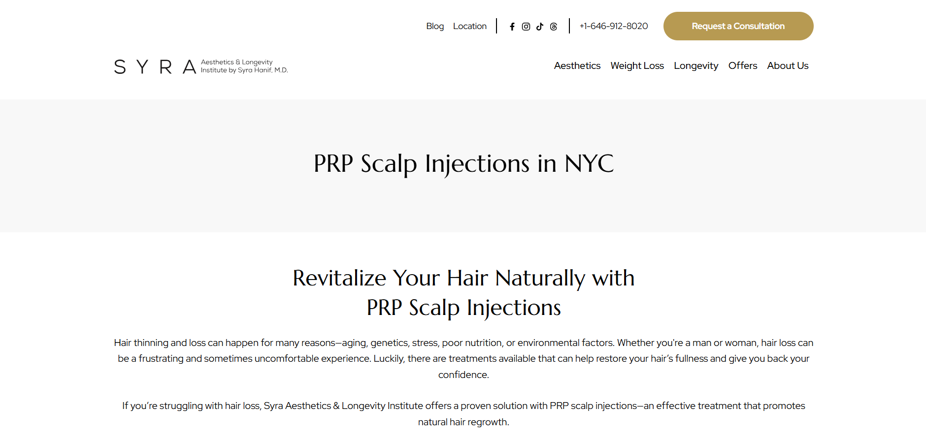 Prp Scalp Injections In Manhattan, NYC - Injections For Hair Growth